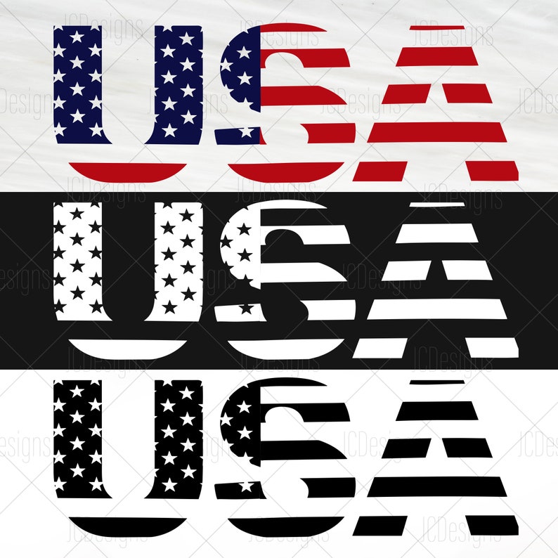 USA American Flag Text Svg Eps Png Vector Digital Design - Etsy