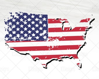 USA American Flag Svg Eps Png Vector Digital Design | Etsy