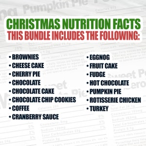 15 Christmas Nutrition Food Facts Bundle Christmas Holiday | Etsy