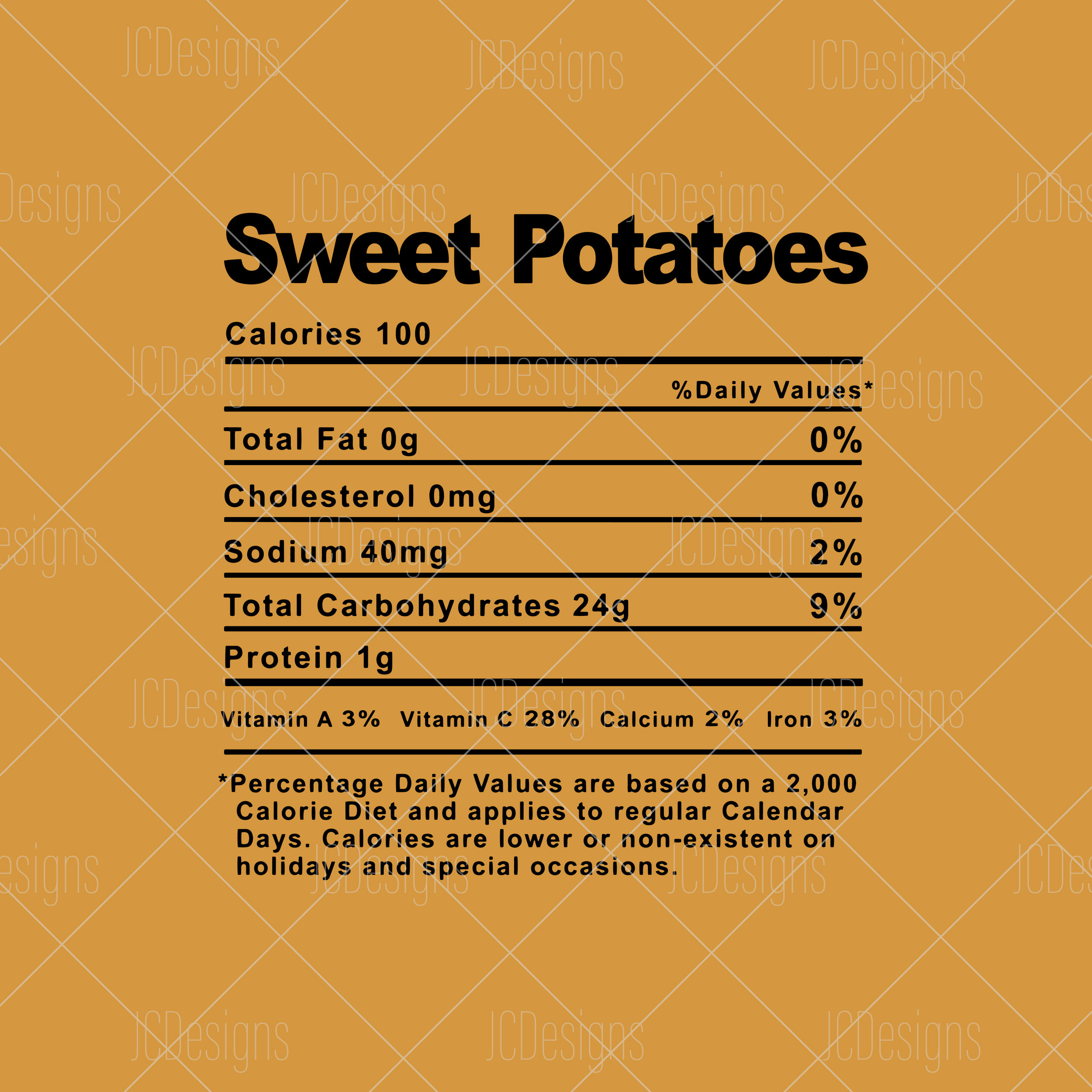 Sweet Potatoes Food Nutrition Facts SVG Holiday Christmas - Etsy