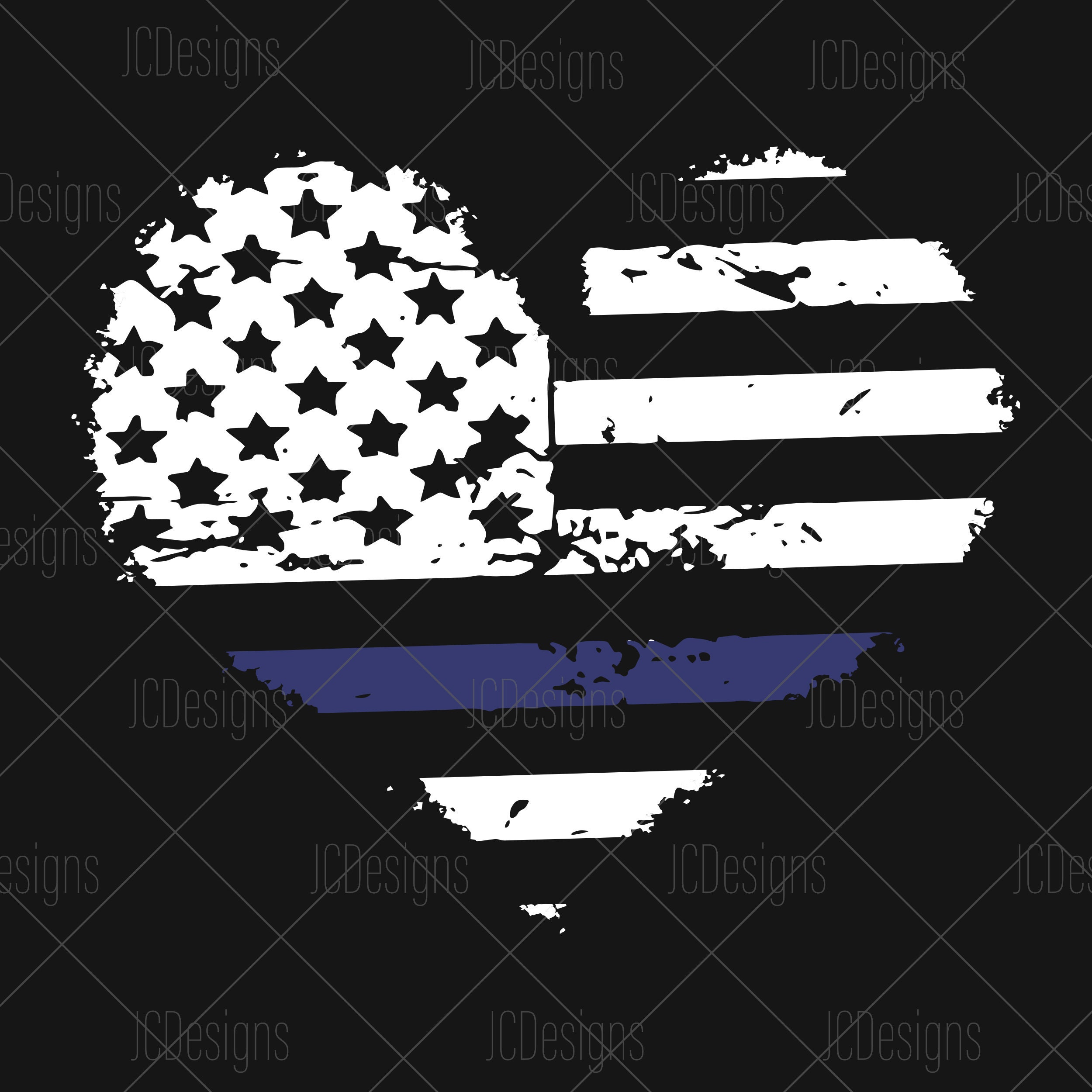 Back the Blue Heart SVG Blue Line Heart SVG USA American - Etsy
