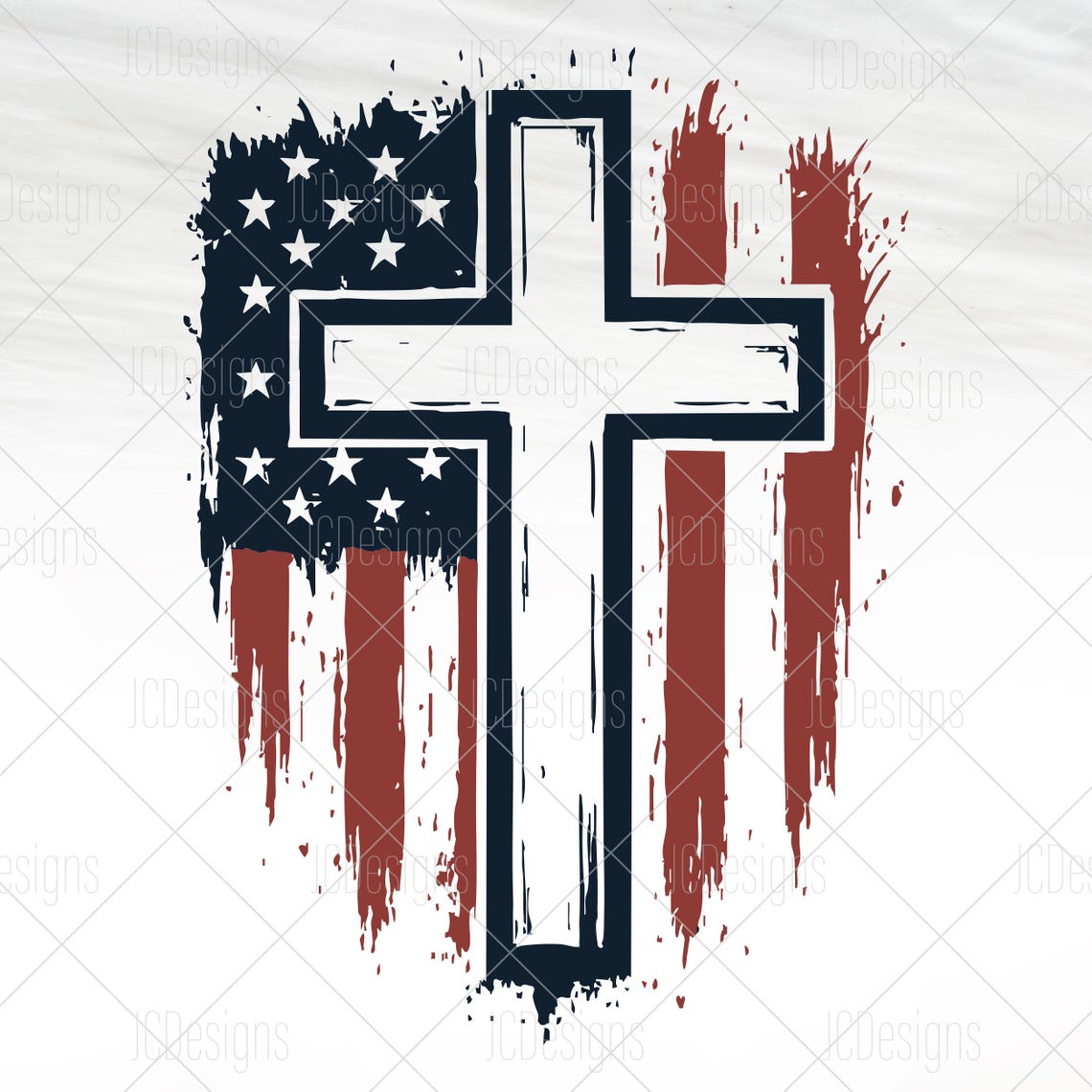 Cross With USA Flag SVG - Christian Cross American Flag Svg - USA ...