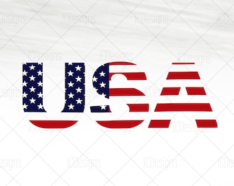 USA American Flag Svg Eps Png Vector Digital Design | Etsy