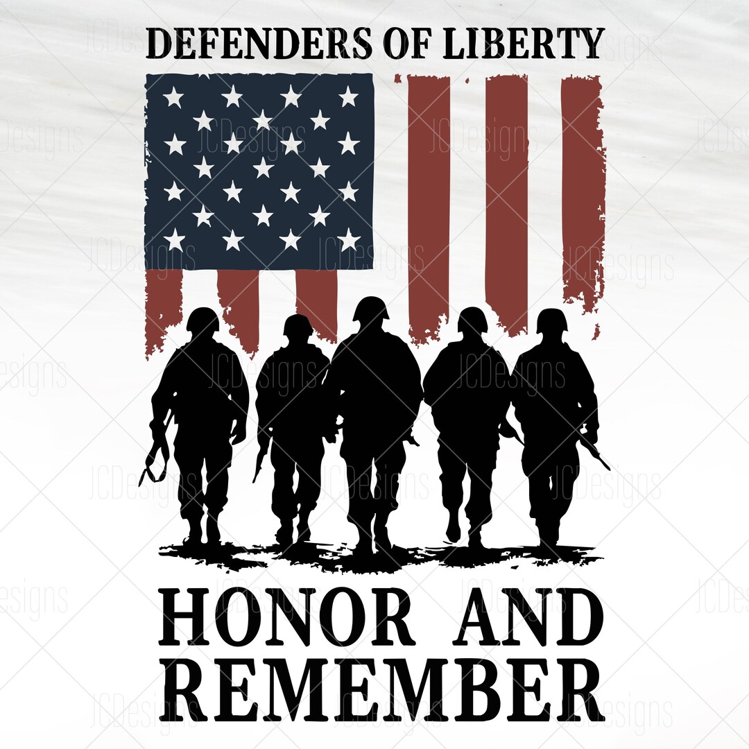 Defenders of Liberty SVG - Service Members With US Flag SVG – Honor ...