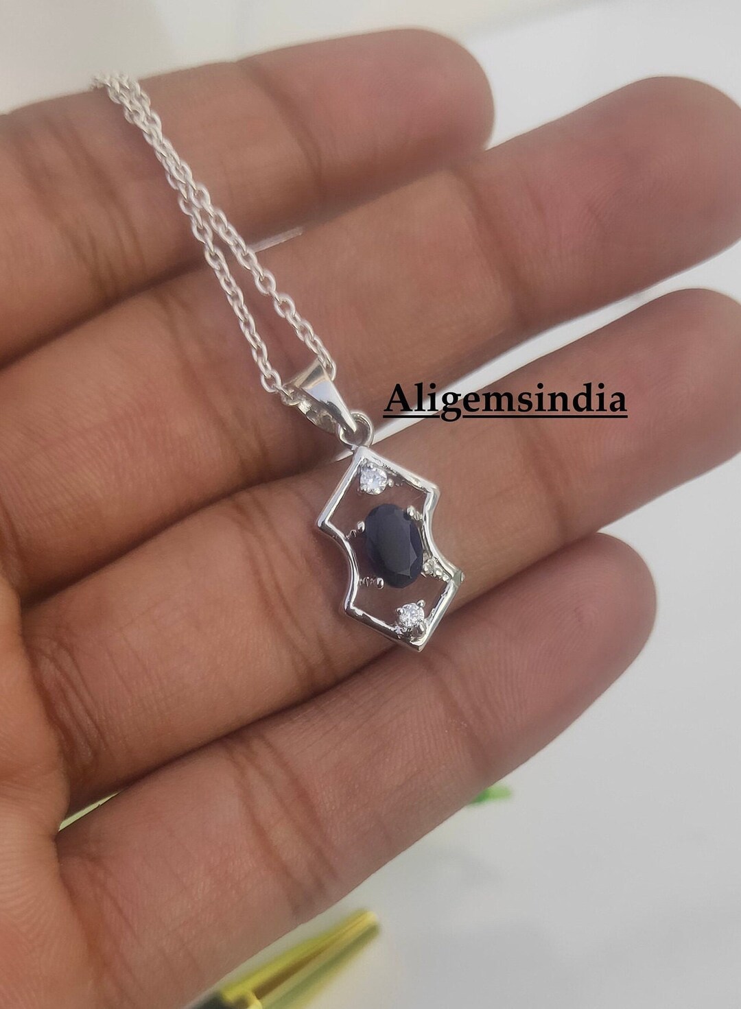 Deep Blue Iolite Jewelry, Iolite Pendant, 925 Sterling Silver Pendant ...