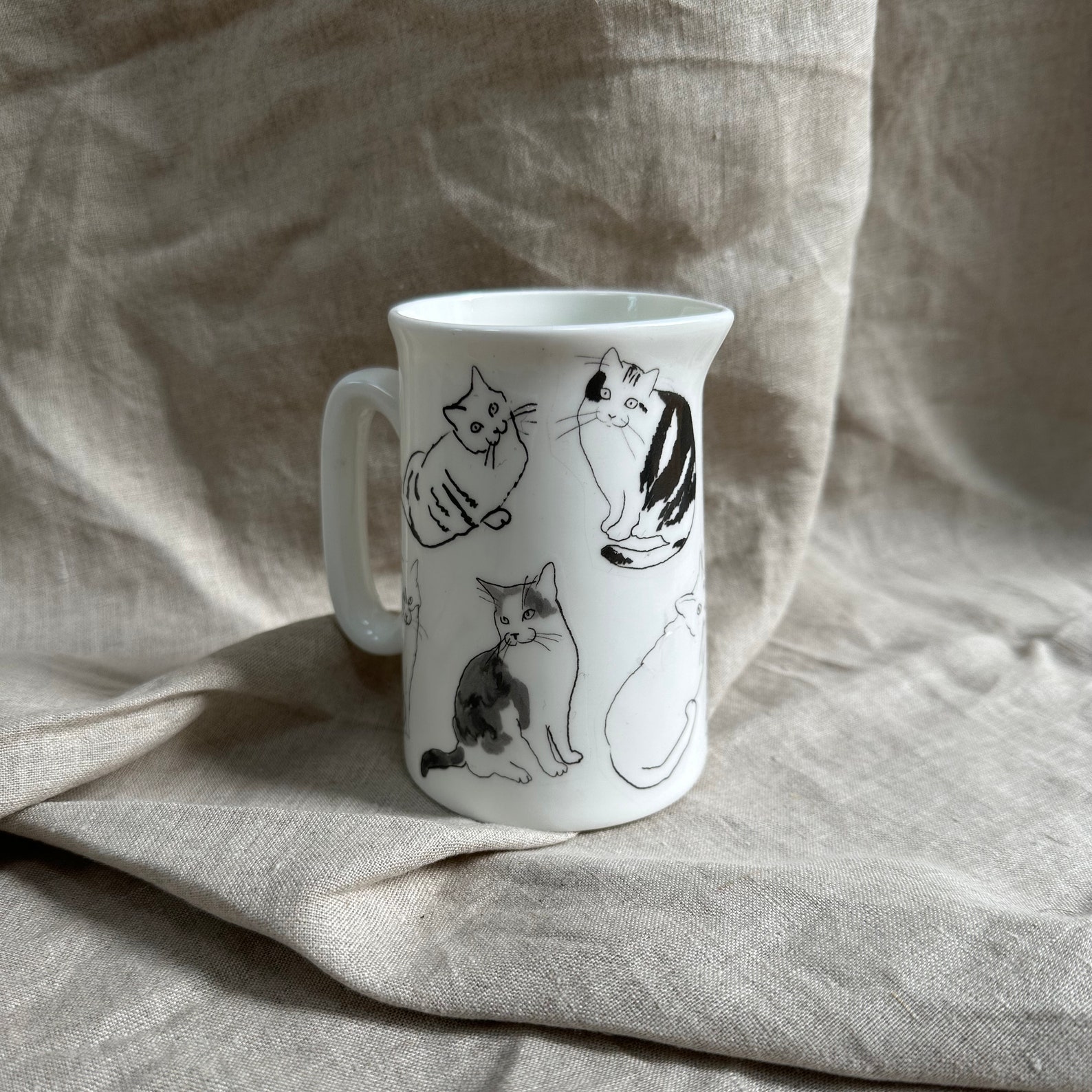 Cat Jug - Fine Bone China With Cute Cat Print - Perfect Mother's Day ...