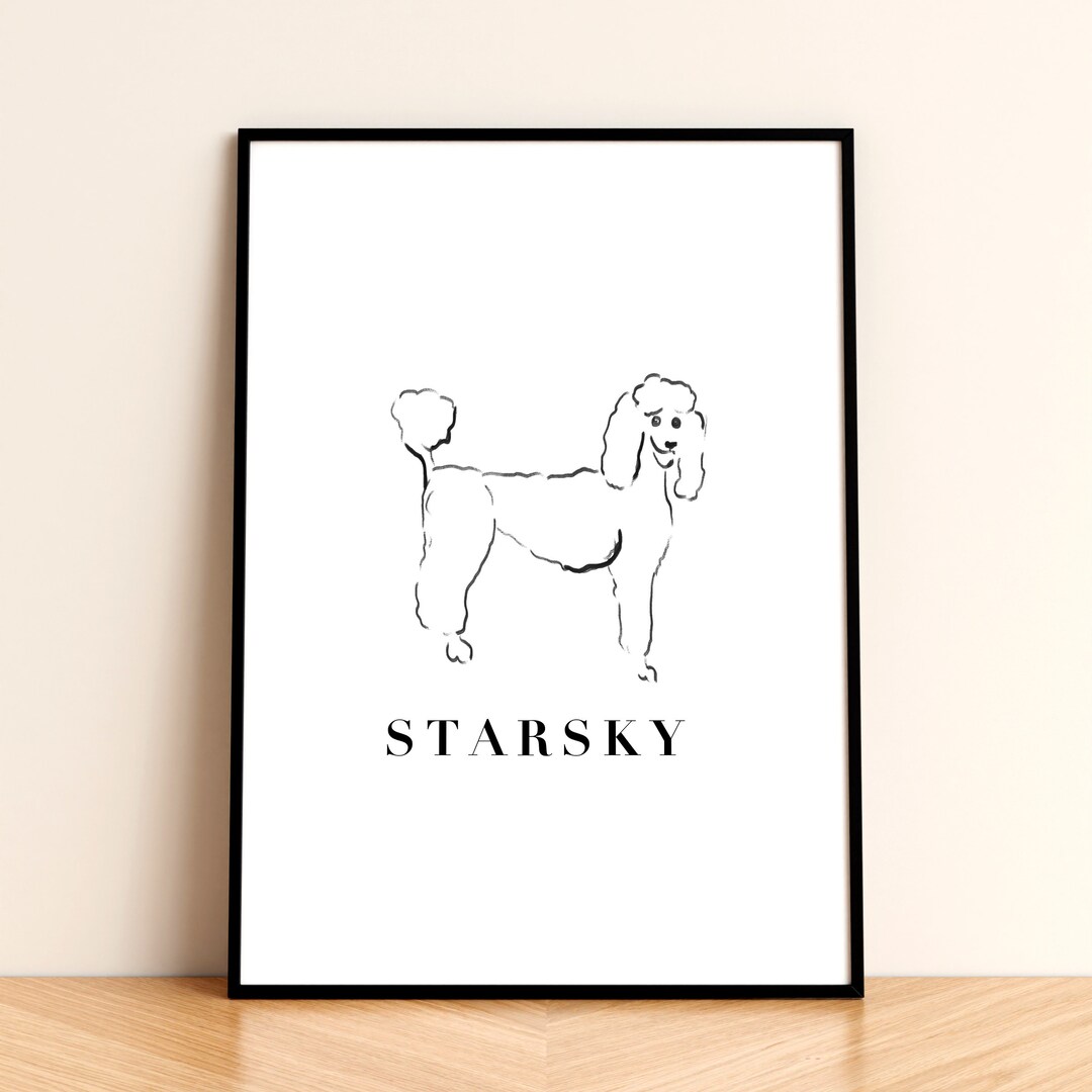 Custom Dog Poster Poodle Poster Poodle Print Original Poodle Drawing ...