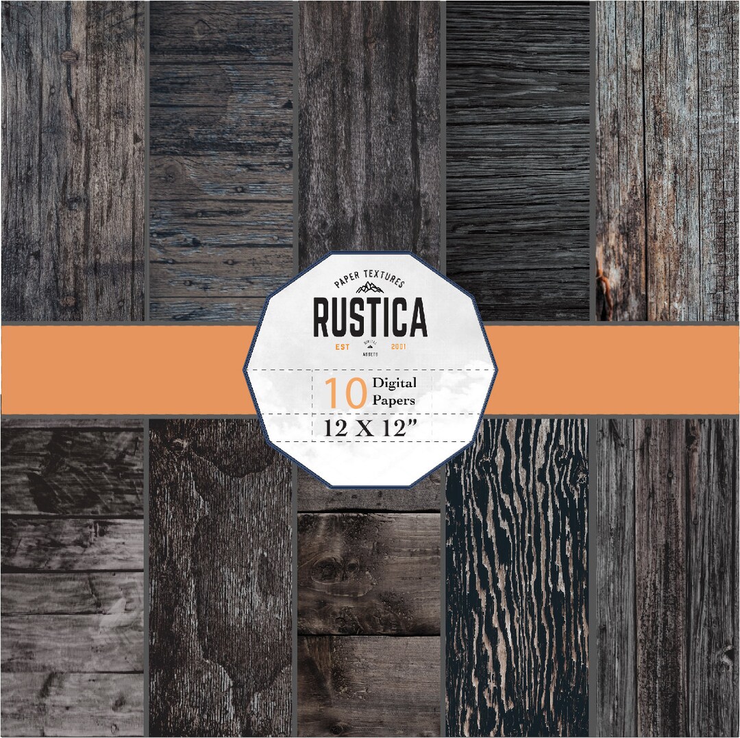 Rustic Dark Wood Digital Paper Pack, Wood Textures, Wood Digital ...