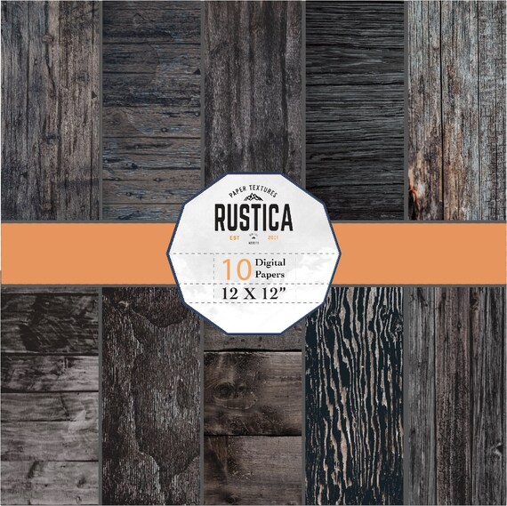 Rustic Dark Wood Digital Paper Pack Wood Textures Wood | Etsy