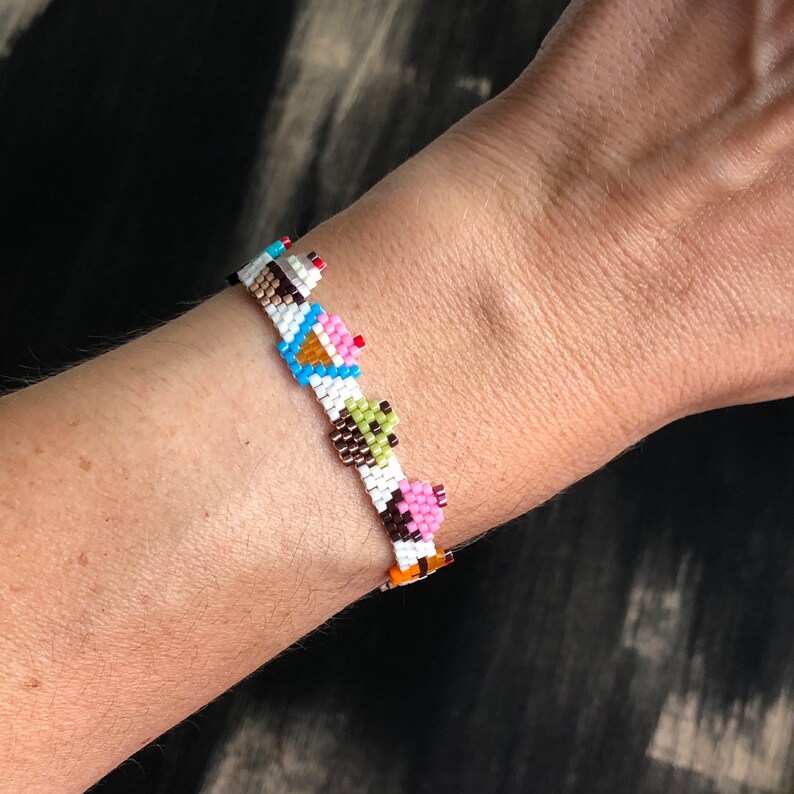 Sweet Treats Bracelet Cupcake Beaded Bracelet Candy Seed - Etsy