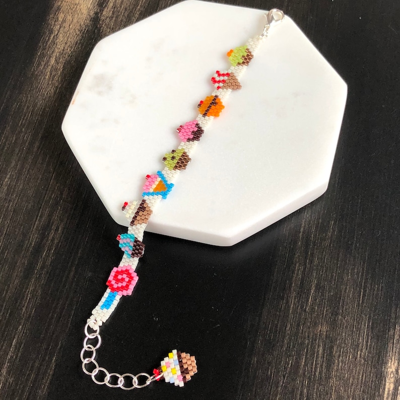 Sweet Treats Bracelet Cupcake Beaded Bracelet Candy Seed - Etsy
