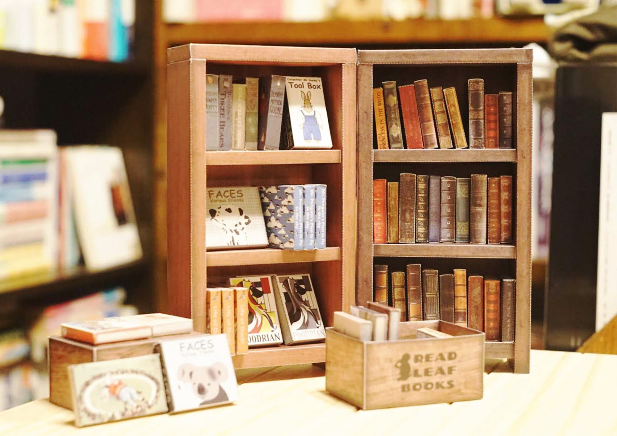 Realistic Miniature Bookshelf, Paper Craft Digital Template Pattern ...