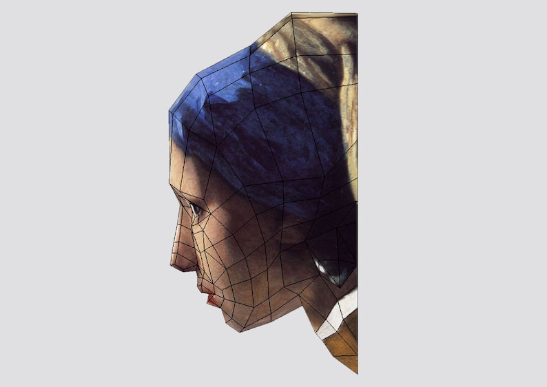 3D Paper Craft Low Poly Object Art Doll Model Pattern DIY the Girl With ...