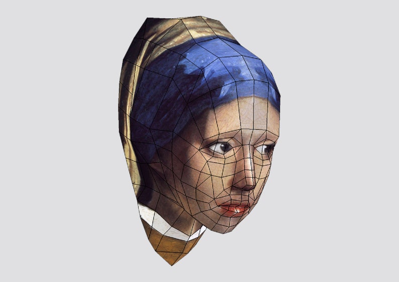 3D Paper Craft Low Poly Object Art Doll Model Pattern DIY the Girl With ...