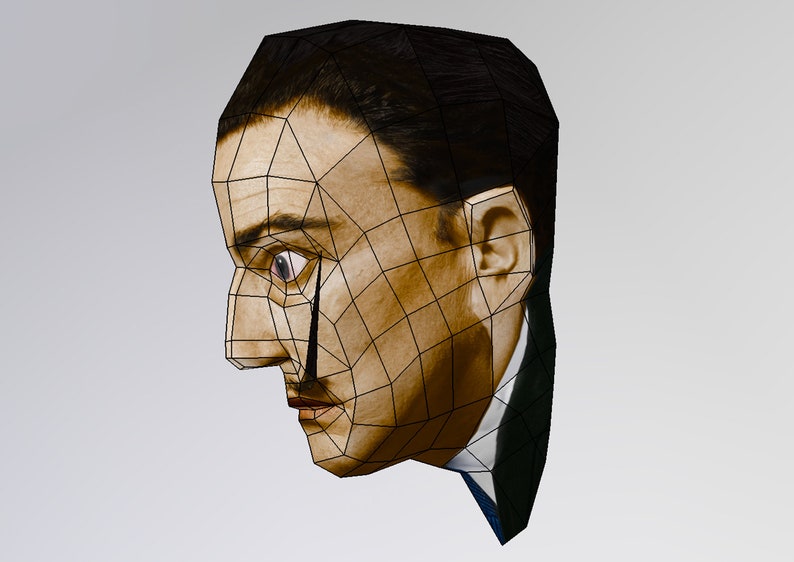 3D Paper Craft Low Poly Object Art Doll Model Pattern DIY Salvador Dali ...