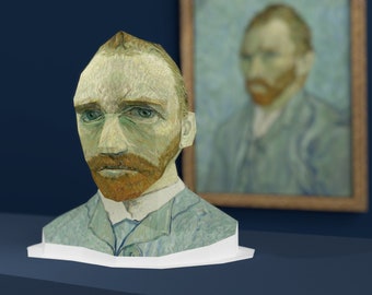 3D Paper Craft Low Poly Object Art Model Pattern DIY Vincent Van Gogh ...