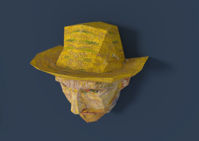 3D Paper Craft Low Poly Object Art Model Pattern DIY Vincent Van Gogh ...