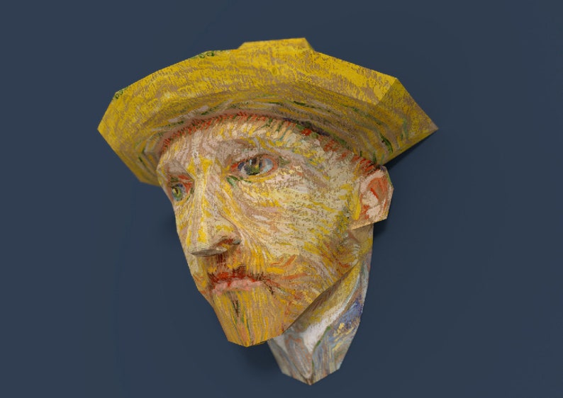 3D Paper Craft Low Poly Object Art Model Pattern DIY Vincent Van Gogh ...