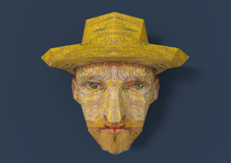 3D Paper Craft Low Poly Object Art Model Pattern DIY Vincent Van Gogh ...