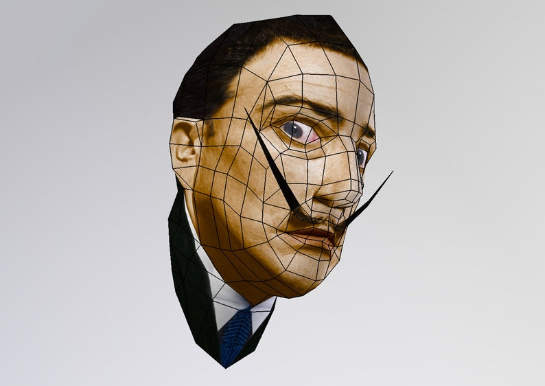 3D Paper Craft Low Poly Object Art Doll Model Pattern DIY Salvador Dali ...
