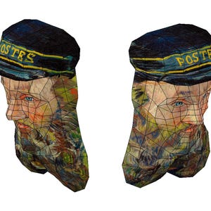 3D Paper Craft Low Poly Object Art Model Pattern DIY Van Gogh Portrait ...