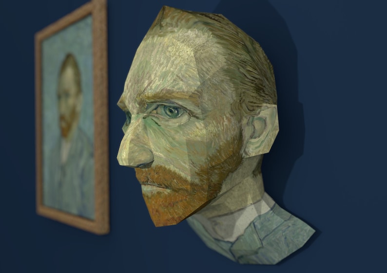 3D Paper Craft Low Poly Object Art Model Pattern DIY - Vincent van Gogh ...
