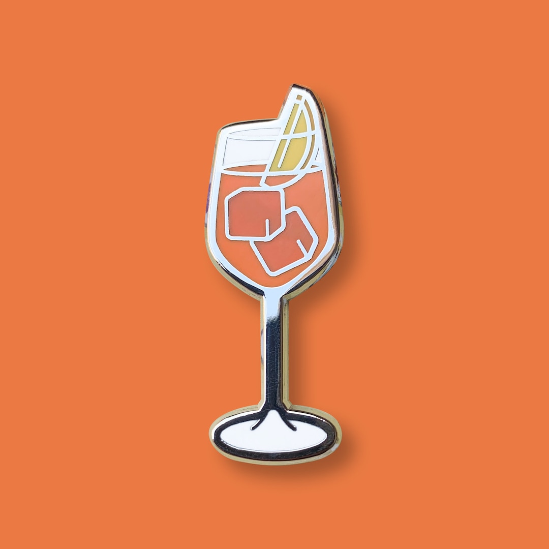 Aperol Spritz Cocktail Pin | Classic Cocktail Enamel Pin, Gift for ...