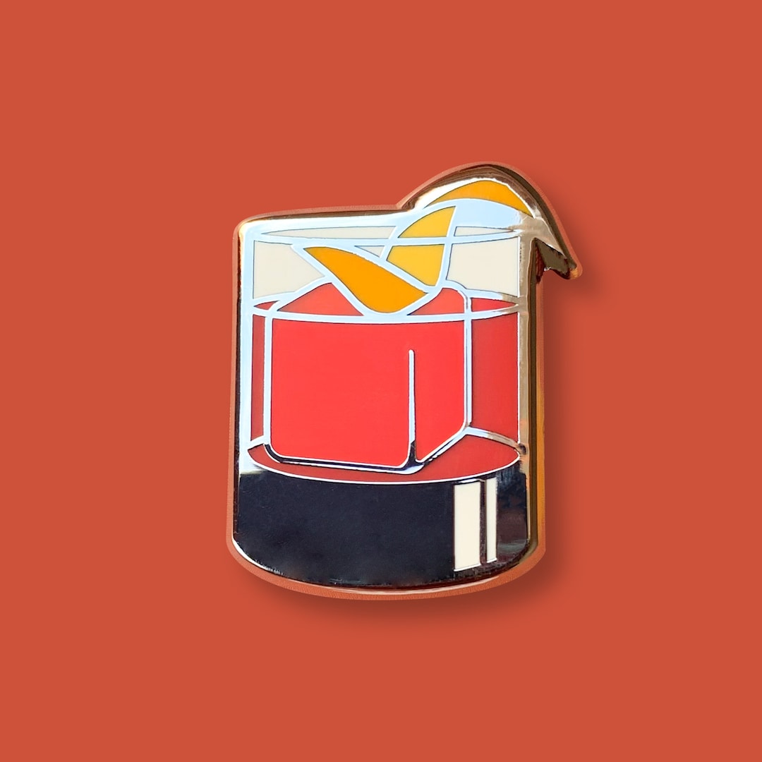 Negroni Enamel Pin – Cocktail Gift for Bartender | Gin & Campari Pin ...