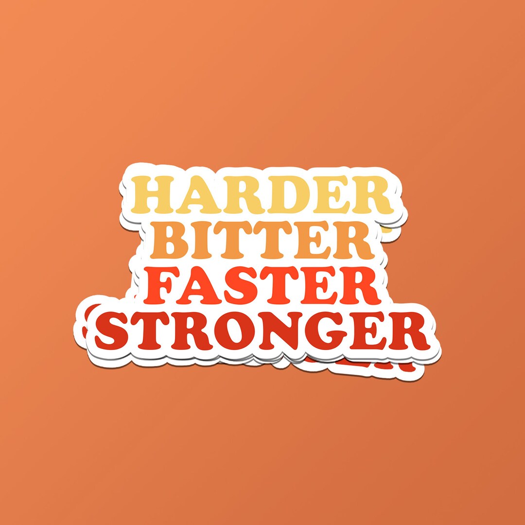 Harder Bitter Faster Stronger Sticker Negroni Cocktail Gift, Summer Gin ...