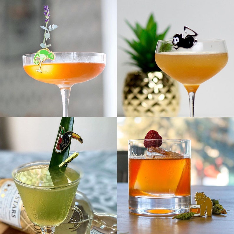 Penguin Whiskey Sour Enamel Pin: Cocktail Lover Gift - Etsy