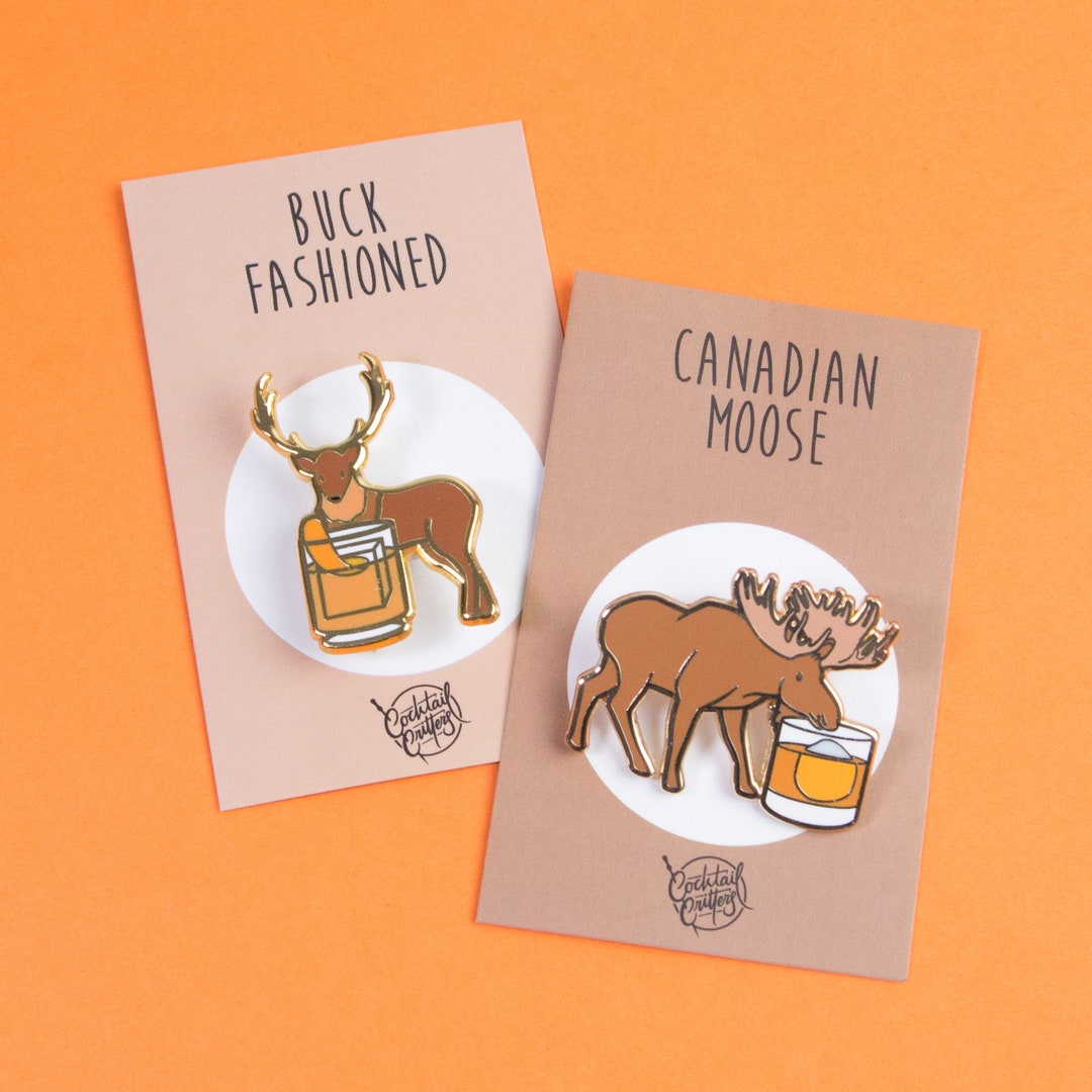 Moose & Buck Set Old Fashioned, Canadian Rye, Rain Forrest, Wildlife ...