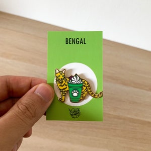 Bengal Cat Matcha Frappe Pin | Latte, Americano Espresso, Dark Roast ...