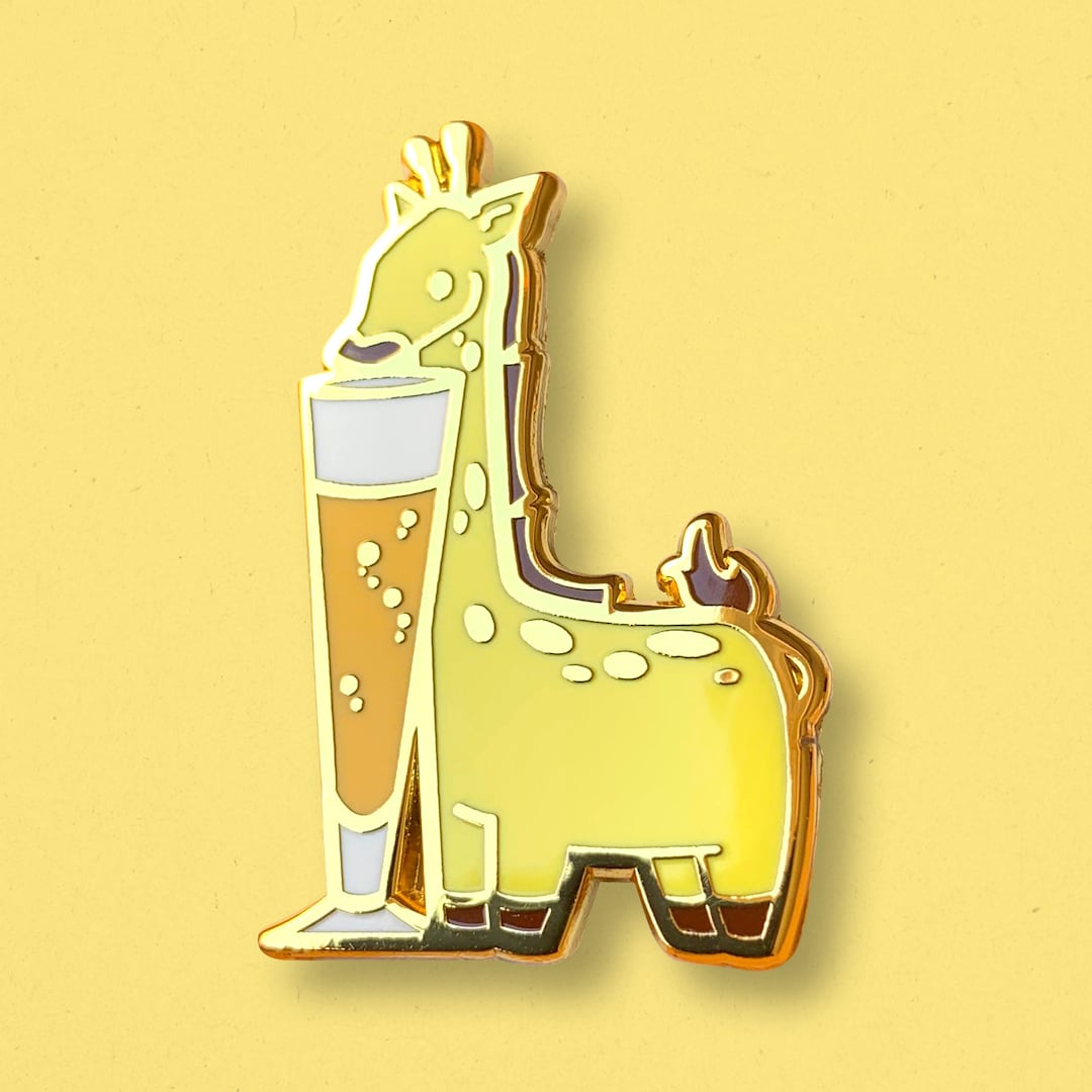Giraffe Beer Enamel Pin: Hoppy Pilsner Lover Gift - Etsy