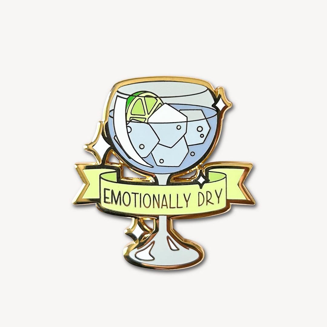 Gin & Tonic (emotionally Dry) Pin – Hard Enamel Gift for Friends ...