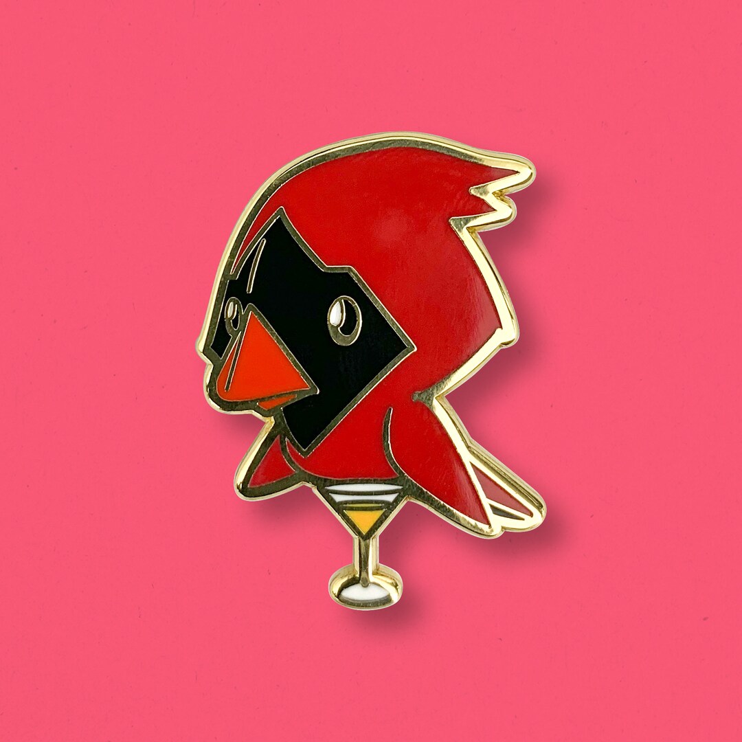 Cardinal Cocktail Emaille Pin: Vergoldete Vogel Anstecknadel - Etsy ...