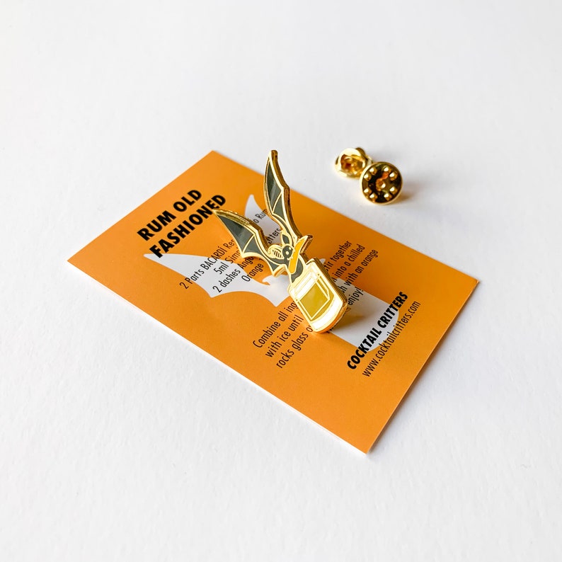 Bacardi Old Fashioned Pin // Rum Cocktail Gift Idea for Him - Etsy