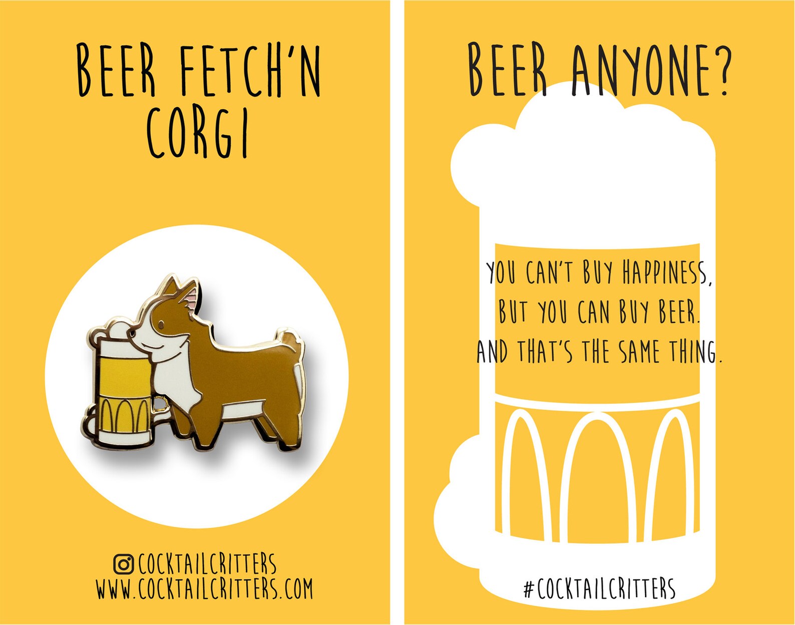 Corgi Beer Pin // Puppy Dog Cute Adorable Kawaii Gift - Etsy