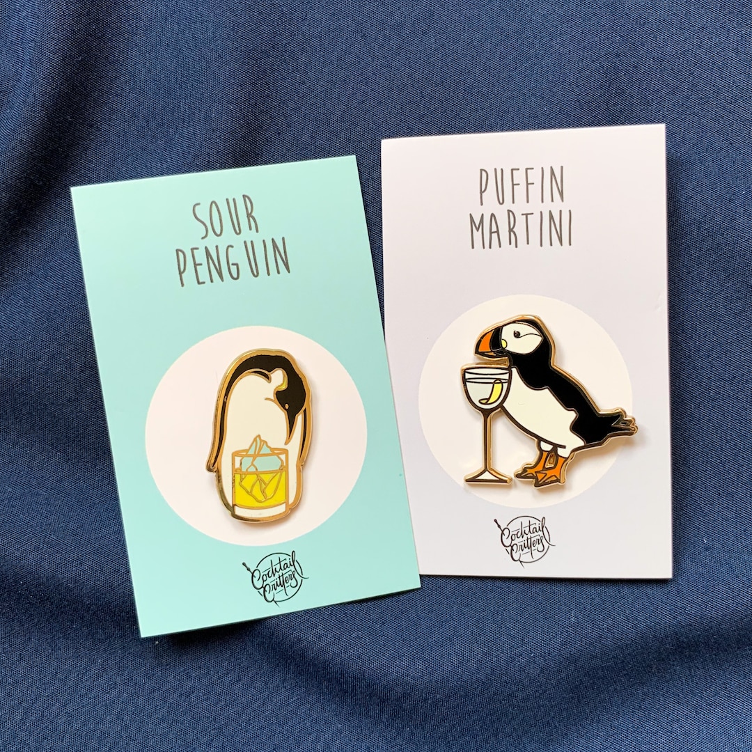 Penguin & Puffin Pins Set | Snow, Winter, Cute, Iceland, Martini ...