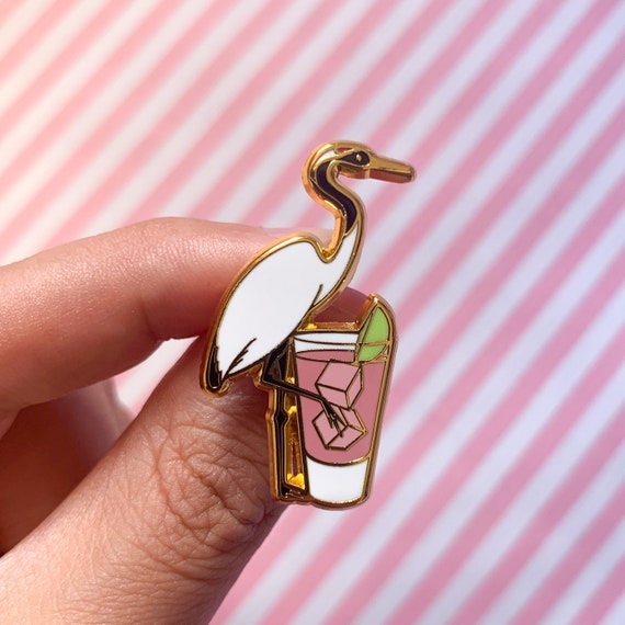 Vodka Crane Pin // Vodka Cranberry Cocktail Wildlife Cute - Etsy