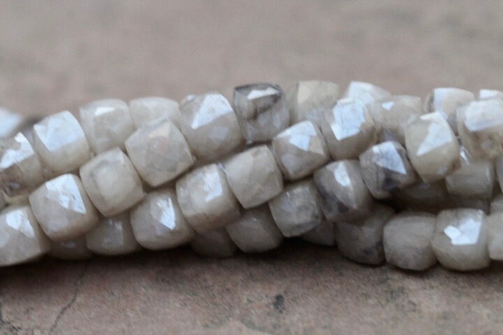 8 Inch Long Strand Faceted Silverite Gemstone Cube Beads,7 Mm, Approx ...
