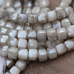8 Inch Long Strand Faceted Silverite Gemstone Cube Beads,7 Mm, Approx ...