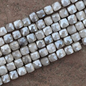 8 Inch Long Strand Faceted Silverite Gemstone Cube Beads,7 Mm, Approx ...