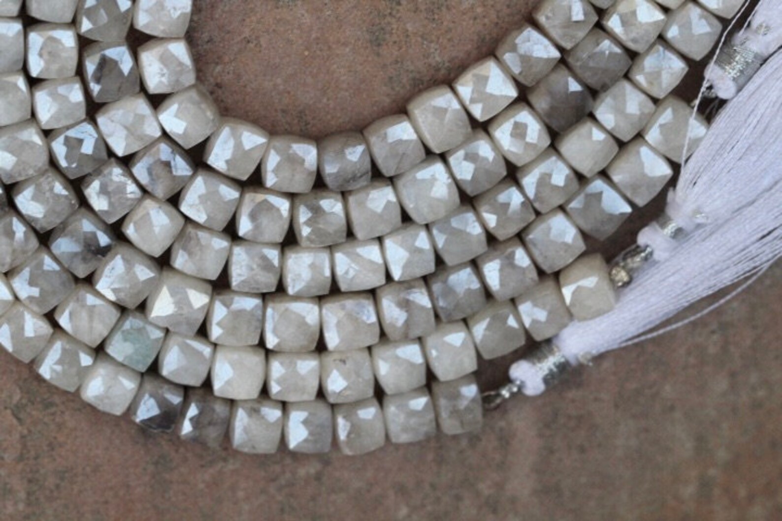 8 Inch Long Strand Faceted Silverite Gemstone Cube Beads,7 Mm, Approx ...