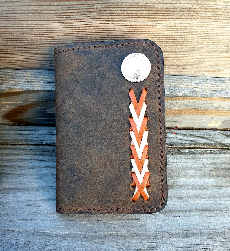Crazy Horse Genuine Leather Mens Bifold Western Wallet With Concho - Etsy