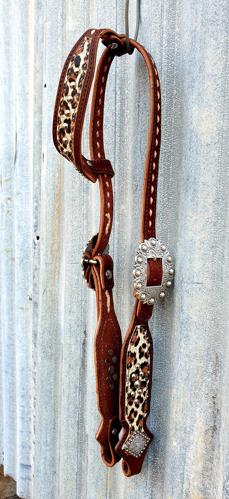 Cheetah Print Overlay Leather Headstall Rodeo Tack - Etsy Australia