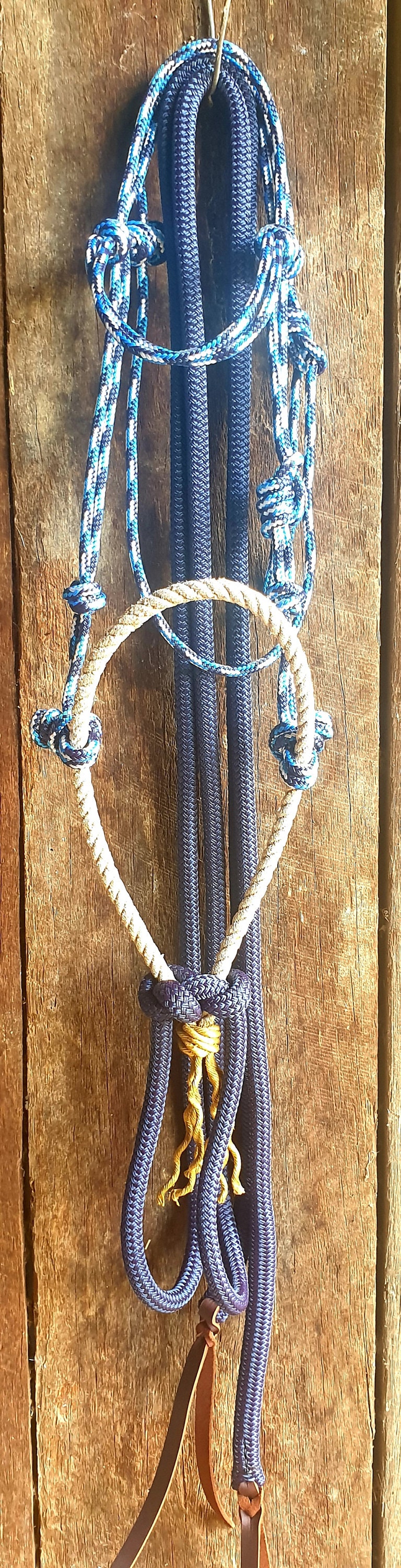 Lariat Nose Loping Hackamore With Browband Headstall and Reins, Bit Less Bridle - Etsy