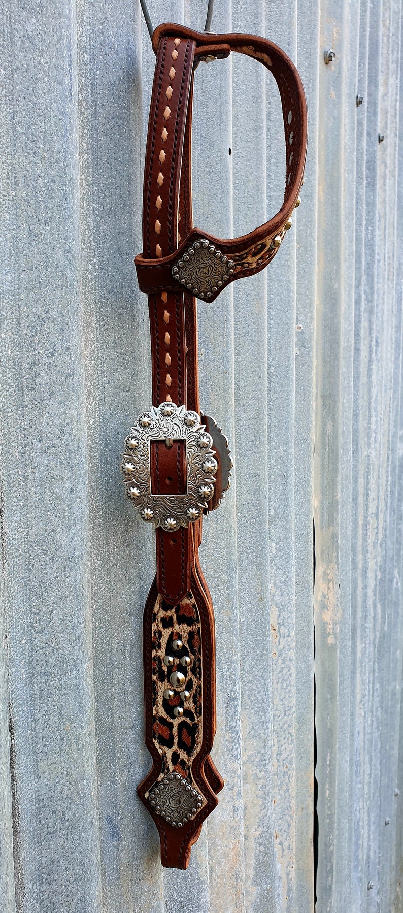 Cheetah Print Overlay Leather Headstall Rodeo Tack - Etsy Australia