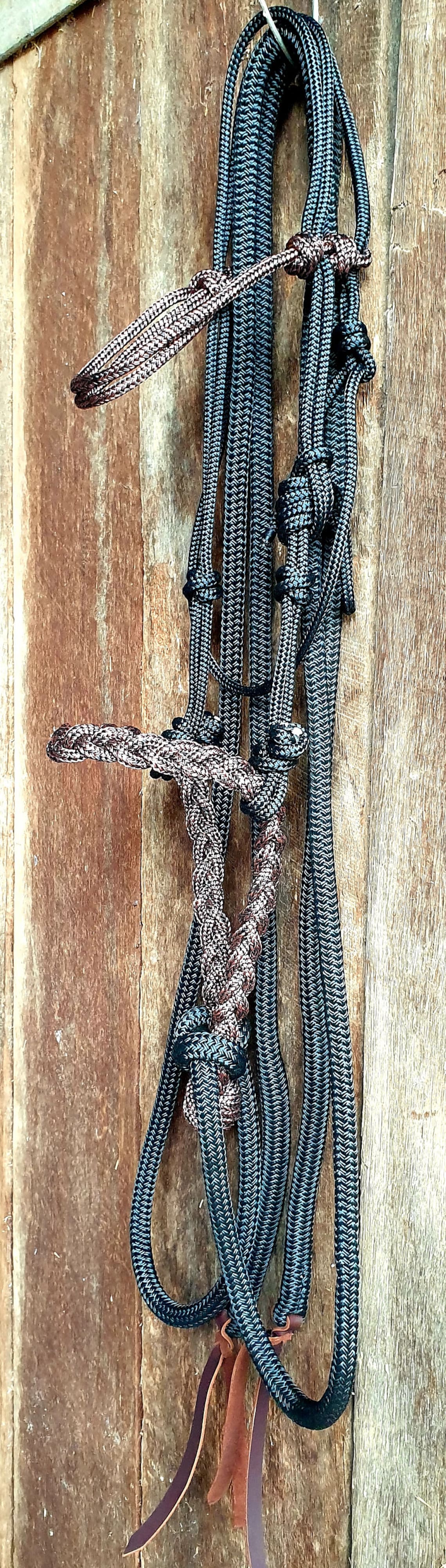 LOPING HACKAMORE With Plaited Rope Bosal, Bit Less Bridle - Etsy