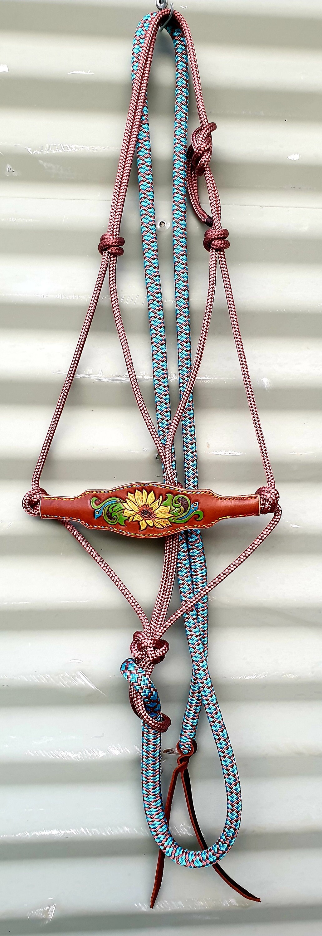 Carved Sunflower Scroll Bronc Nose Halter and Lead Set (004) - Etsy