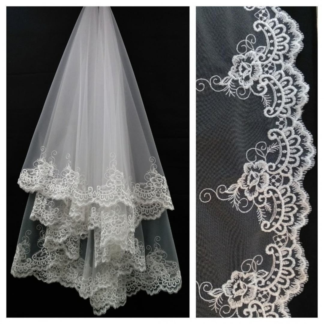 Elegant Wedding Veils for Bride Boho Wedding Full Chapel Length Veil - Etsy